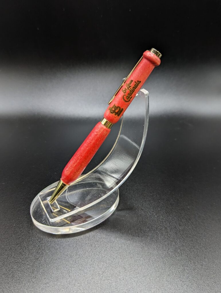 St. Louis Cardinals Baseball Bat Slimline Handmade Pen - MidRiverWoodworks
